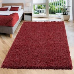 Sanat Hochflor-Teppich &raquo;LOCA&laquo; rechteckig 30 mm H&ouml;he Wohnzimmer, Langflor, Shaggy, Schlafzimmer rot Kunstfaser