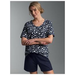 TRIGEMA Damen Schlafanzug &raquo;TRIGEMA Pyjama mit Allover-Druck "Herzen"&laquo; 1 L
