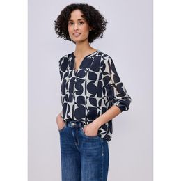 Street One Damen Street One Langarmbluse Gemusterte Bluse mit Tape 42