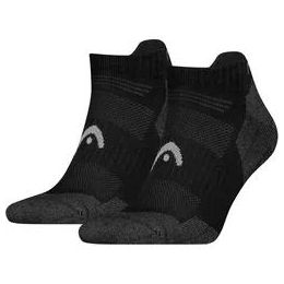 Sneakersocken Head "Head HIKING ALL CLIMATES SNEAKER 2P", Herren, Gr. 43-46, schwarz, Materialmix, unifarben mit Farbeinsatz, normal, Socken Sneakersocken, mit atmungsaktivem Stoffeinsatz