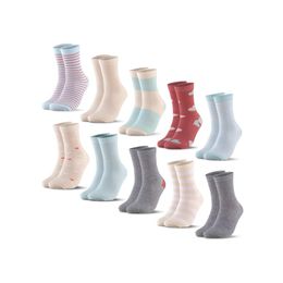 Occulto 10er Pack Bunte Socken Estilo in Grau-Pink | Gr.: 35-38
