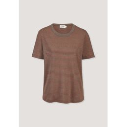 hessnatur Streifen T-Shirt Relaxed in mocca | Gr.: 38