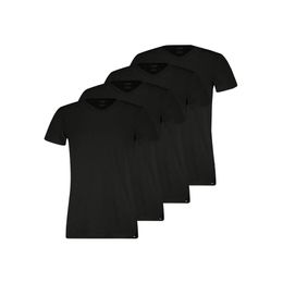 Puma 4er Pack V-Neck T-Shirts in Schwarz | Gr.: XXL