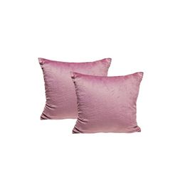 JACK 2er Set Teddy Flausch Kissenh&uuml;lle Kissenbezug in Antik Rosa | Gr.: 50x50 cm