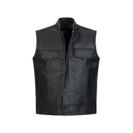 PAULGOS Lederweste Biker Kutte Echtleder BW4 in schwarz | Gr.: XL