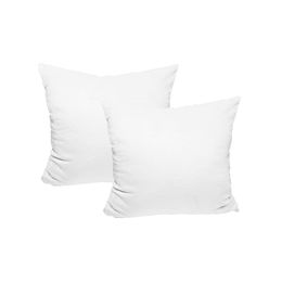 JACK 2er Set Teddy Flausch Kissenh&uuml;lle Kissenbezug in Wei&szlig; | Gr.: 45x45 cm