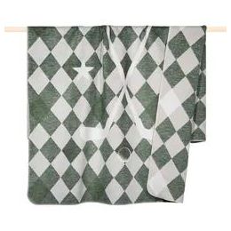 Wohndecke Pad "GOLF", gr&uuml;n, B:150cm L:200cm, Mischgewebe, Wohndecken, Wohndecke, Made in Europe, Wendefunktion, kariert, Motiv Golfschl&auml;ger, 150x200 cm