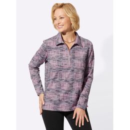 WITT WEIDEN Poloshirt in mauve-steingrau-gemustert | Gr.: 38