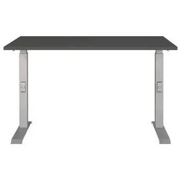 Schreibtisch Germania "Downey", grau (graphit, silber, silber, graphit), B:120cm H:91cm T:80cm, Tische, Schreibtisch, h&ouml;henverstellbar von 68-91 cm, verf&uuml;gbar in verschiedenen Breiten