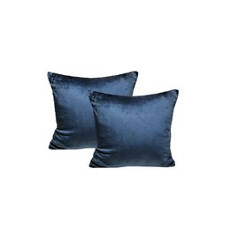 JACK 2er Set Teddy Flausch Kissenh&uuml;lle Kissenbezug in Blau | Gr.: 50x30-cm