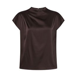 Zero Satin-Bluse mit Kragen in Chocolate Plum | Gr.: 44