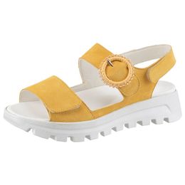 Waldl&auml;ufer Waldl&auml;ufer Damen Plateausandale &raquo;H-NELE&laquo; Sommerschuh, Sandalette, Klettschuh in Komfortweite H (= sehr weit) gelb 6,5