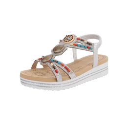 Ital-Design Sandale & Sandalette in Silber | Gr.: 38