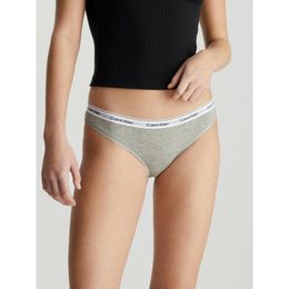 Calvin Klein Underwear Damen Bikinislip &raquo;BIKINI (LOW-RISE)&laquo; mit Logobund grau XL (42/44)