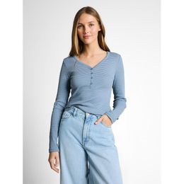 Tom Tailor Denim Damen Tom Tailor Denim Henleyshirt mit Streifen Muster XS