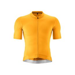 Gonso Herren Radtrikot &raquo;Road Jersey M&laquo; Herren Fahrradtrikot kurzarm, Full-Zip Trikot, R&uuml;ckentasche, Slim Fit gold M