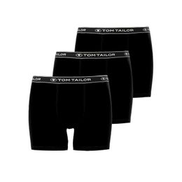 Tom Tailor Herren Tom Tailor Boxershorts &raquo;Buffer&laquo; 3er Pack, bequem, basic, eng, atmungsaktiv, Logobund, Baumwollmix schwarz M