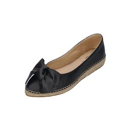 Espadrij l'orginale Espadrilles BALLERINE BOW CUIR in schwarz | Gr.: 41