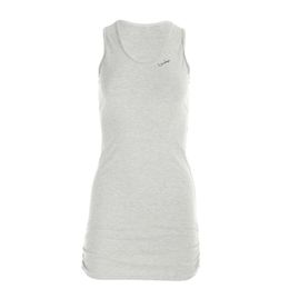 Longtop WINSHAPE "WTR15", Damen, Gr. XS, grau (grau melange), 48% Baumwolle, 48% Polyester, 4% Elasthan, Rundhals, Tops, mit seitlicher Raffung