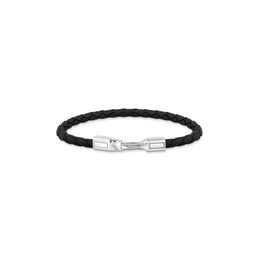 Thomas Sabo Lederarmband In Schwarz in silber, schwarz | Gr.: 19 cm