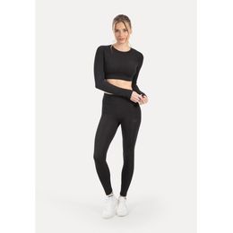 Smilodox Crop Longsleeve Thalina in Schwarz | Gr.: M