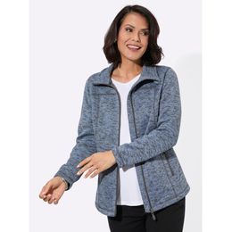 WITT WEIDEN Strickfleece-Jacke in bleu-meliert | Gr.: 48