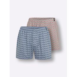 WITT WEIDEN Boxershorts in bleu-bedruckt + grau-bedruckt | Gr.: 6