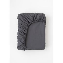 Mela Perkal Spannbetttuch Style KASOL in basalt grau | Gr.: 180-200-x-200-cm