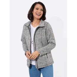 WITT WEIDEN Strickfleece-Jacke in hellgrau-meliert | Gr.: 50