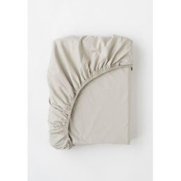 Mela Perkal Spannbetttuch Style KASOL in birke | Gr.: 180-200 x 200 cm