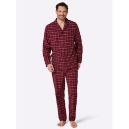 WITT WEIDEN Pyjama in dunkelrot-dunkelblau-kariert | Gr.: 64/66