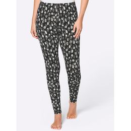 WITT WEIDEN Leggings in schwarz-anthrazit-bedruckt | Gr.: 52/54