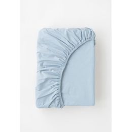 Mela Perkal Spannbetttuch Style KASOL in cloudy blue | Gr.: 140-160-x-200-cm