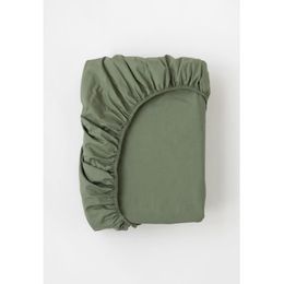 Mela Perkal Spannbetttuch Style KASOL in herbal green | Gr.: 90x200-cm