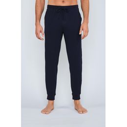 JOOP! Jogger Pants JOOP "Comfort", Damen, Gr. L, N-Gr, blau, Obermaterial: 95% Baumwolle, 5% Elasthan, unifarben, Basic lang, Hosen, Tunnelzug, Bindeband, Eingriff-Taschen, Jersey-Qualit&auml;t