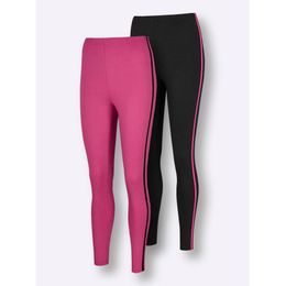 WITT WEIDEN Leggings in schwarz + fuchsia | Gr.: 48/50