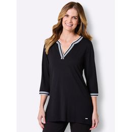 WITT WEIDEN Longshirt in schwarz-wei&szlig; | Gr.: 36-38