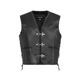 PAULGOS Lederweste Biker Kutte Echtleder BW6 in Schwarz | Gr.: S