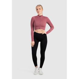 Smilodox Cropjacke Kompression Zeya - Bitte eine Nummer gr&ouml;&szlig;er bestellen in Dunkel Rosa | Gr.: S