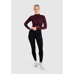 Smilodox Cropjacke Kompression Zeya - Bitte eine Nummer gr&ouml;&szlig;er bestellen in Dunkel Lila | Gr.: M