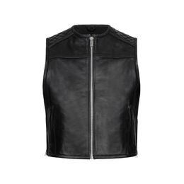PAULGOS Lederweste Biker Kutte Echtleder BW9 in Schwarz | Gr.: L