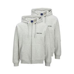 Jack & Jones Jack & Jones Sweatjacke / Hoodie Norrebro in Hellgrau | Gr.: XXL