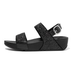 fitflop Damen Keilsandalette &raquo;LULU GLITTER BACK-STRAP SANDALS&laquo; , Sommerschuh, Sandale, Keilabsatz, mit funkelnden Riemchen schwarz 38