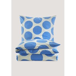 hessnatur Renforc&eacute; Bettw&auml;sche Set BOLLO aus reiner Bio-Baumwolle in kornblume | Gr.: 155x220 cm (80x80 cm)