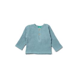 Little Green Radicals Chunky Waffle Langarm Top in Blau | Gr.: 12-18 MONATE
