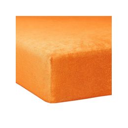 Traumschlaf Spannbettlaken Flausch Biber Boxspring in orange | Gr.: 180x200 cm - 200x200 cm