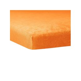 Traumschlaf Spannbettlaken Flauschbiber Topper in orange | Gr.: 90x190 cm - 100x200 cm