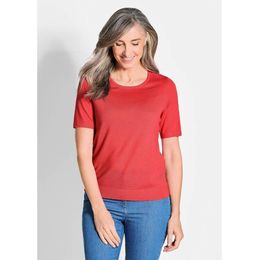 GOLDNER Klassisches Merinowollshirt, Rundhals in rot | Gr.: 46