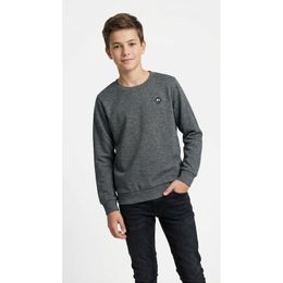 name it Jungen Sweatshirt &raquo;NKMVIMO f&uuml;r Jungen mit B&uuml;ndchen und klassischer Form&laquo;, unifarben, casual, regular fit, Baumwollmischung, Rundhals grau 134/