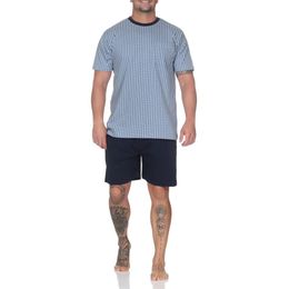 Normann Kurzarm Schlafanzug Shorty Pyjama 126 105 90 554 in hellblau | Gr.: 58